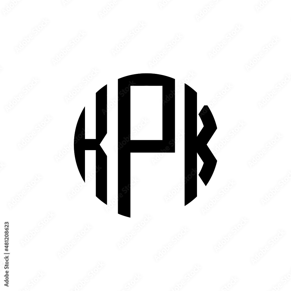 KPK letter logo design. KPK modern letter logo with black background ...