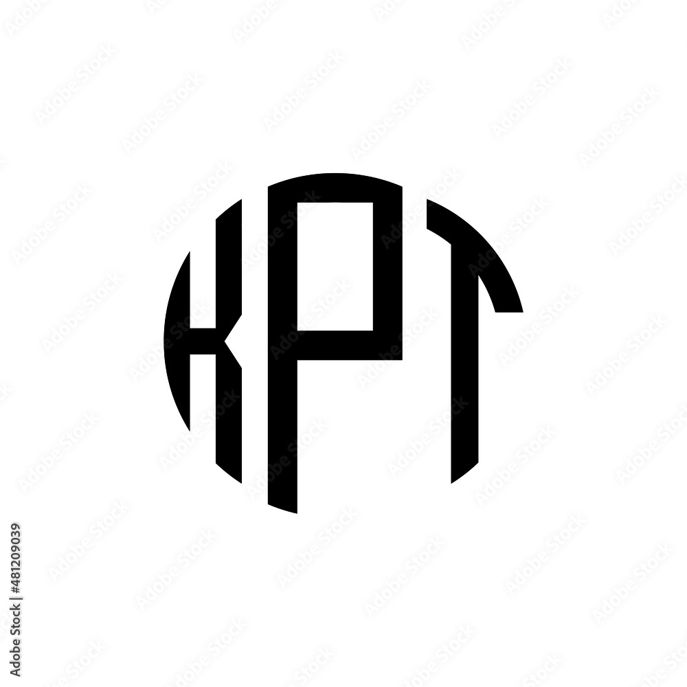 KPT letter logo design. KPT modern letter logo with black background ...