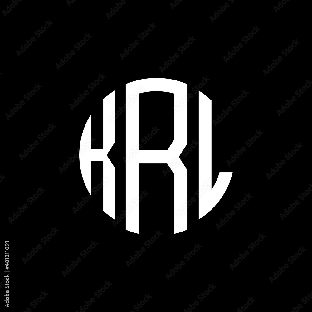 KRL letter logo design. KRL modern letter logo with black background ...