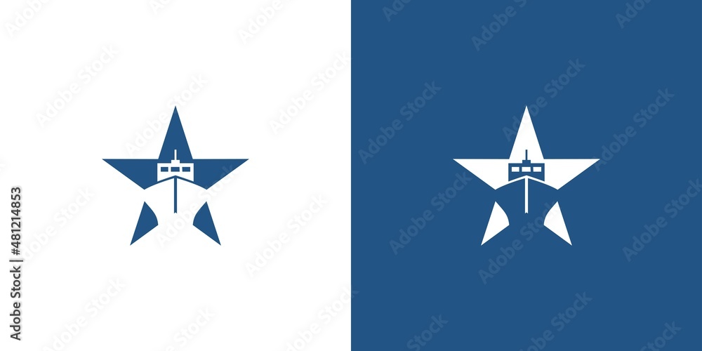 Modern and professional ship star logo design Stock Vector | Adobe Stock
