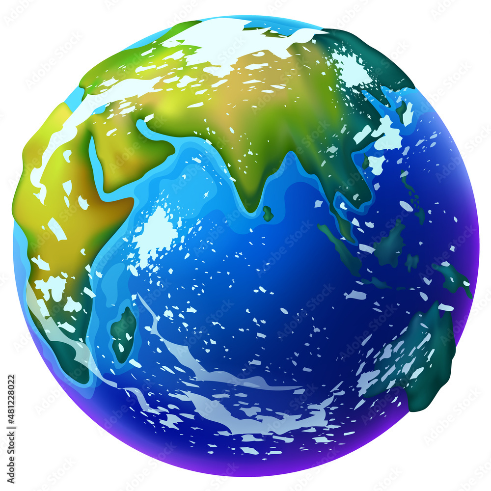 Planet Earth view from space. Map of continents. Pure nature, water and ...