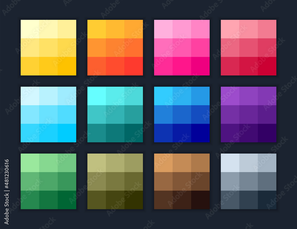 Gradient flat colors palette swatches set Stock Vector | Adobe Stock