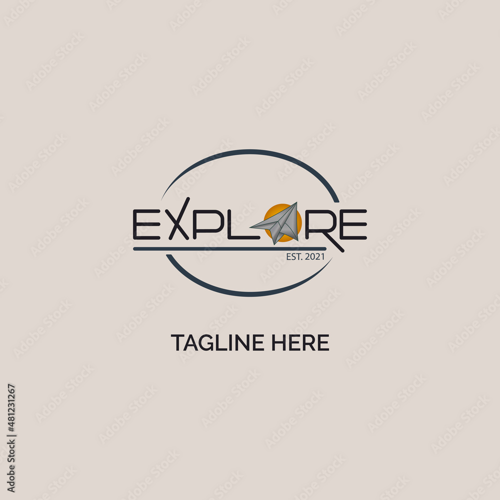 explore text paper plane logo design template for brand or company and ...