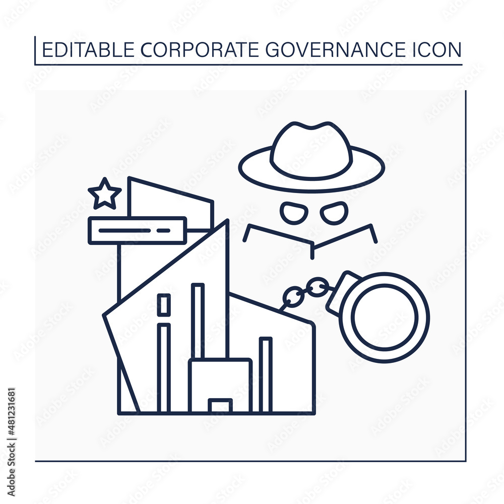 Fraud line icon. Illegal activities. Intentional misrepresentation of ... Fraud line icon. Illegal activities. Intentional misrepresentation of ...