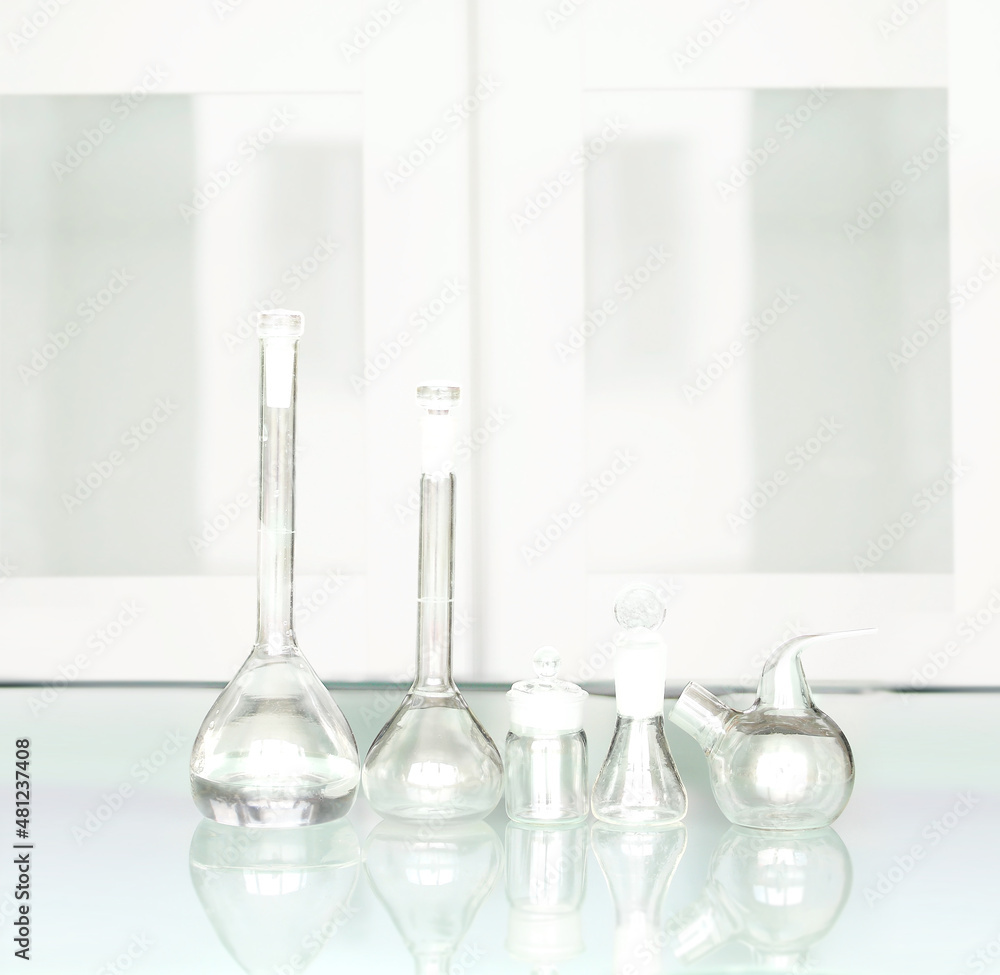 Photo & Art Print Glass Volumetric Flask ,Erlenmeyer flasks ,Laboratory ...