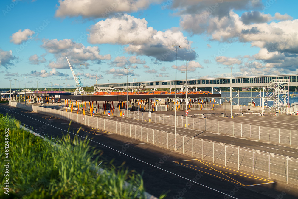 Terminals in the sea passenger port in Tallinn. Stock Photo | Adobe Stock