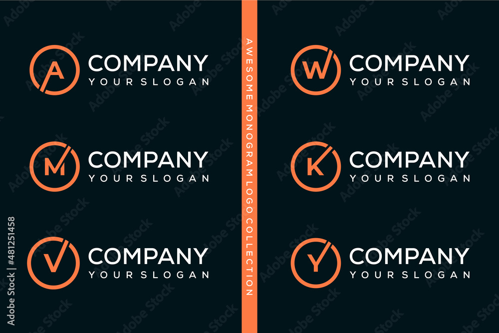 Monogram logo design template Stock Vector | Adobe Stock