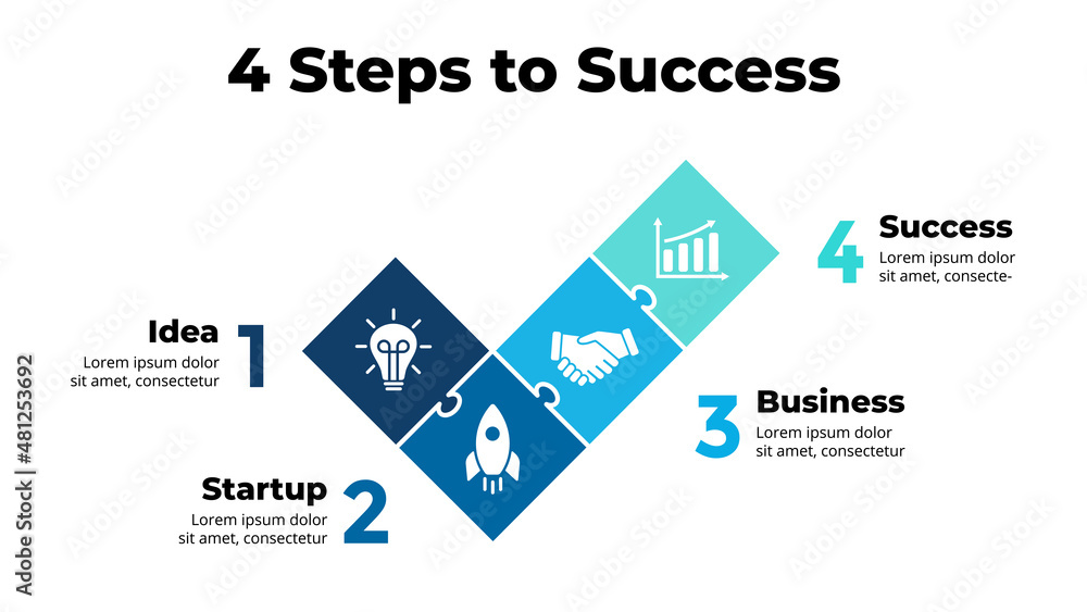 Check sign infographic. Successful business presentation slide template ...