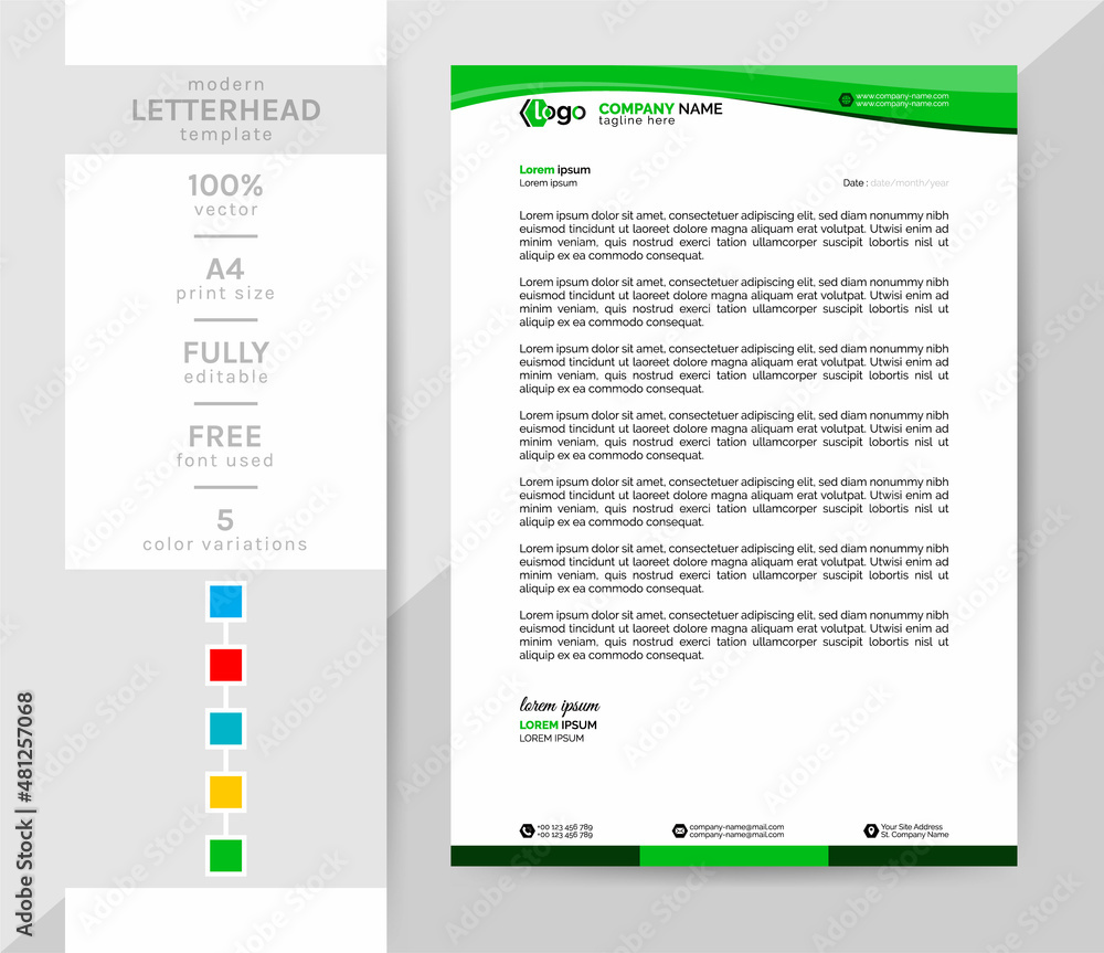 Vetor de A4 size Business letterhead template. This modern creative and ...