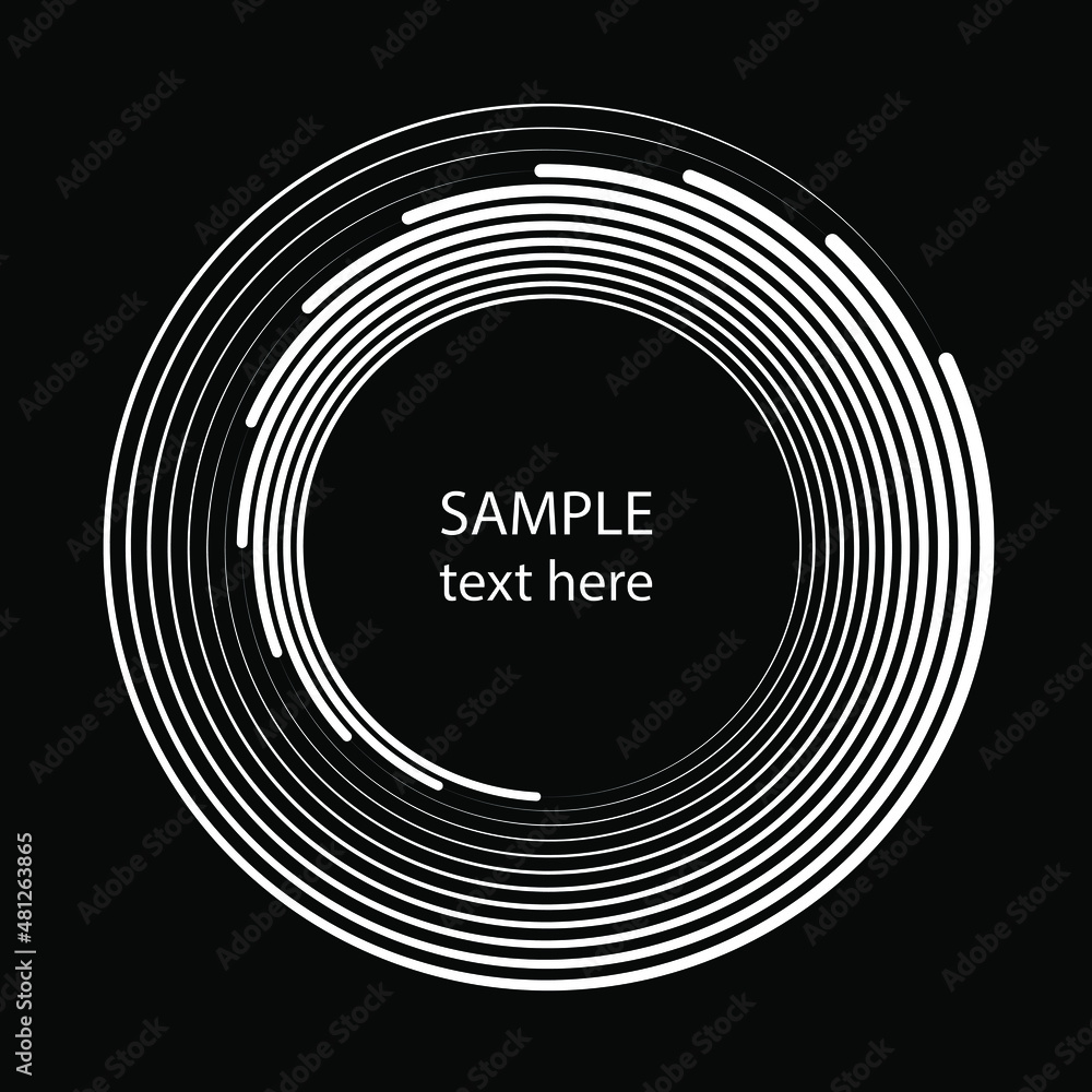 White speed lines in circle form. Vector illustration. Trendy design ...