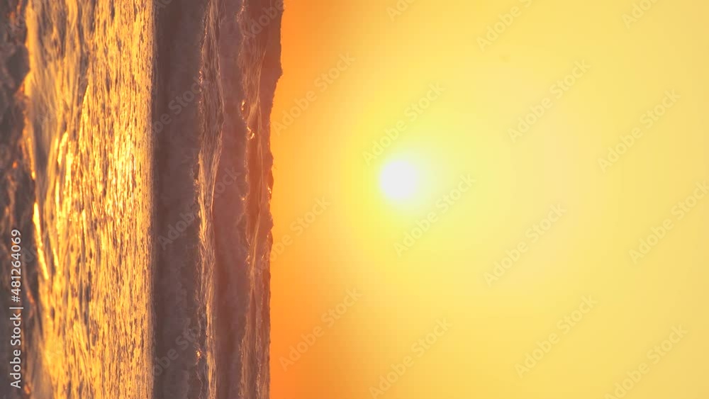 Sun Shine Above Sea During calm Sunset. Natural Warm Colors Over Ripple ...