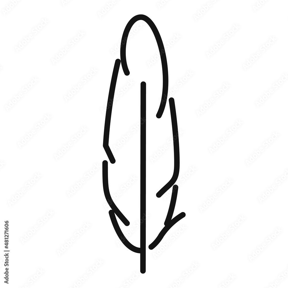 Feather Outline Tattoo