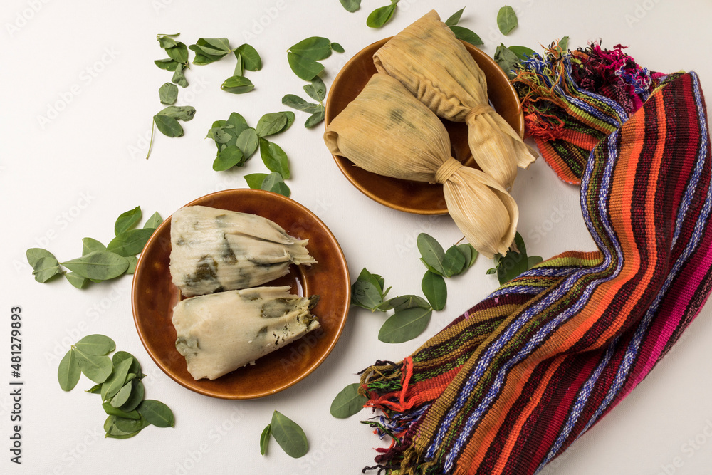 Tamalitos de Chipilín, comida típica guatemalteca foto de Stock | Adobe ...