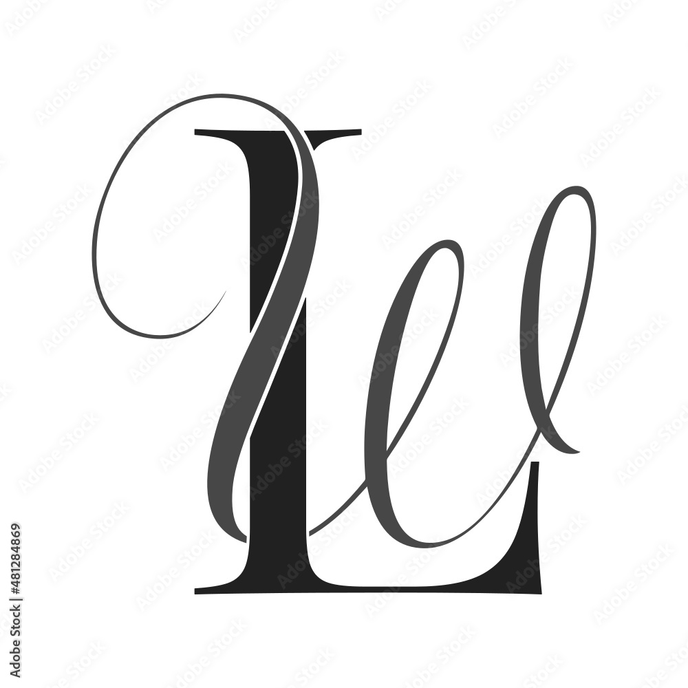 lw, wl, monogram logo. Calligraphic signature icon. Wedding Logo ...