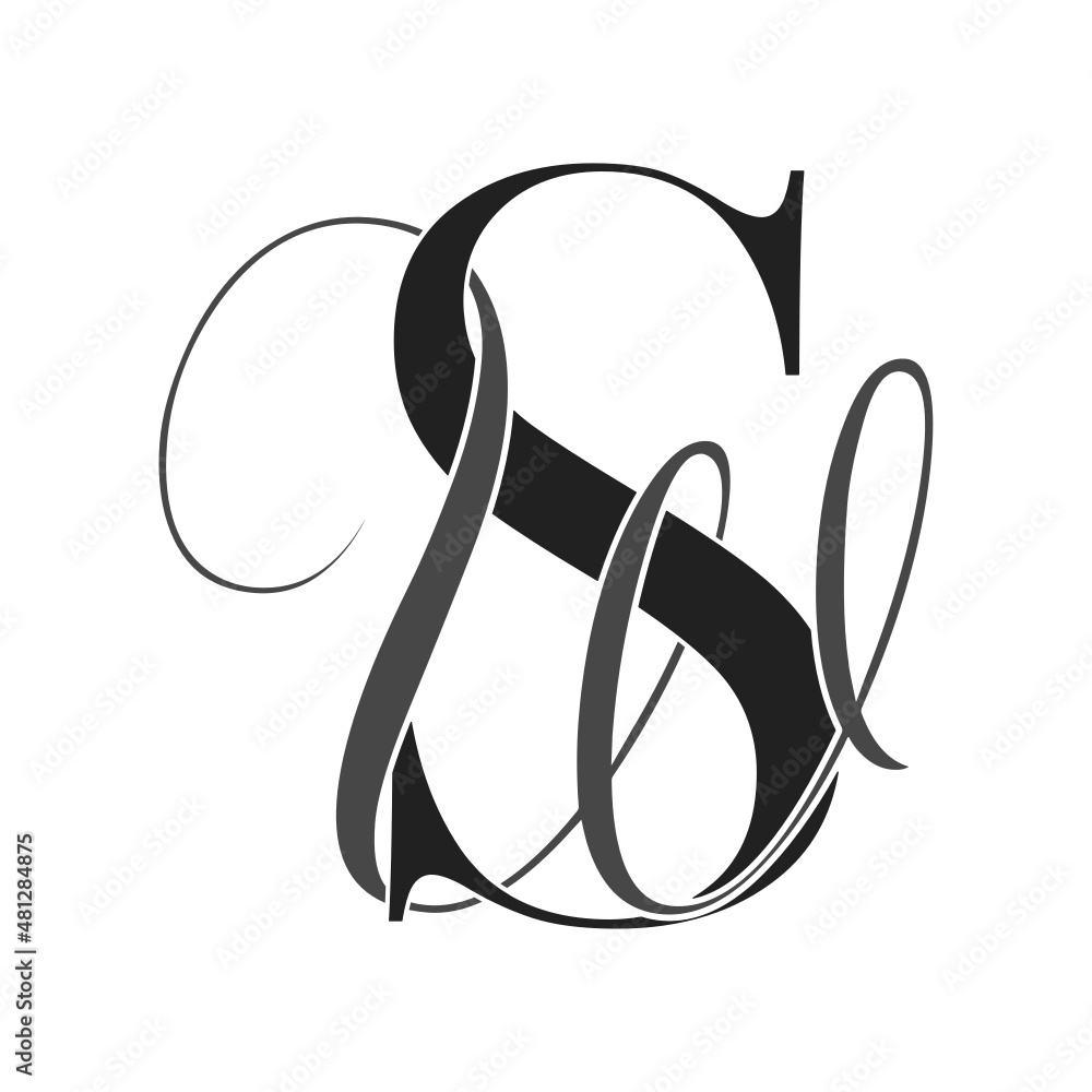 sw, ws, monogram logo. Calligraphic signature icon. Wedding Logo ...