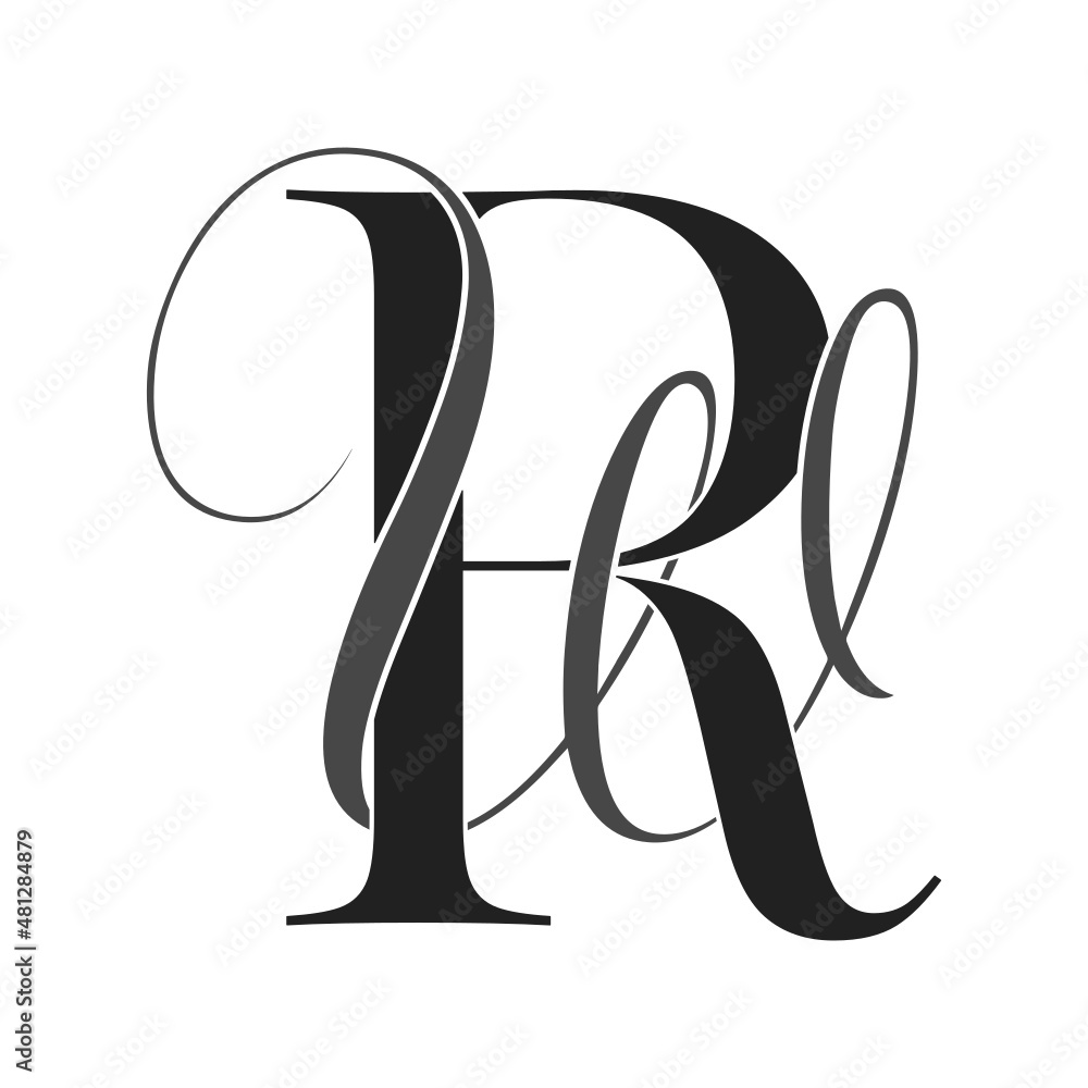 rw, wr, monogram logo. Calligraphic signature icon. Wedding Logo ...