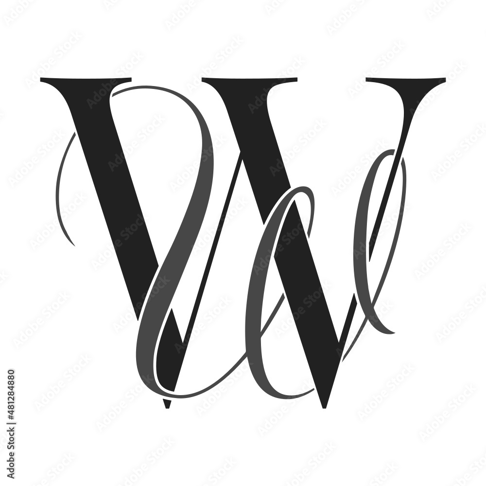 ww, ww, monogram logo. Calligraphic signature icon. Wedding Logo ...