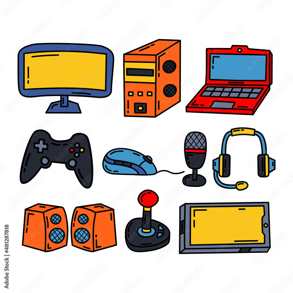 Device Vector Illustration Design Collection of Monitor, Pc, Laptop ...