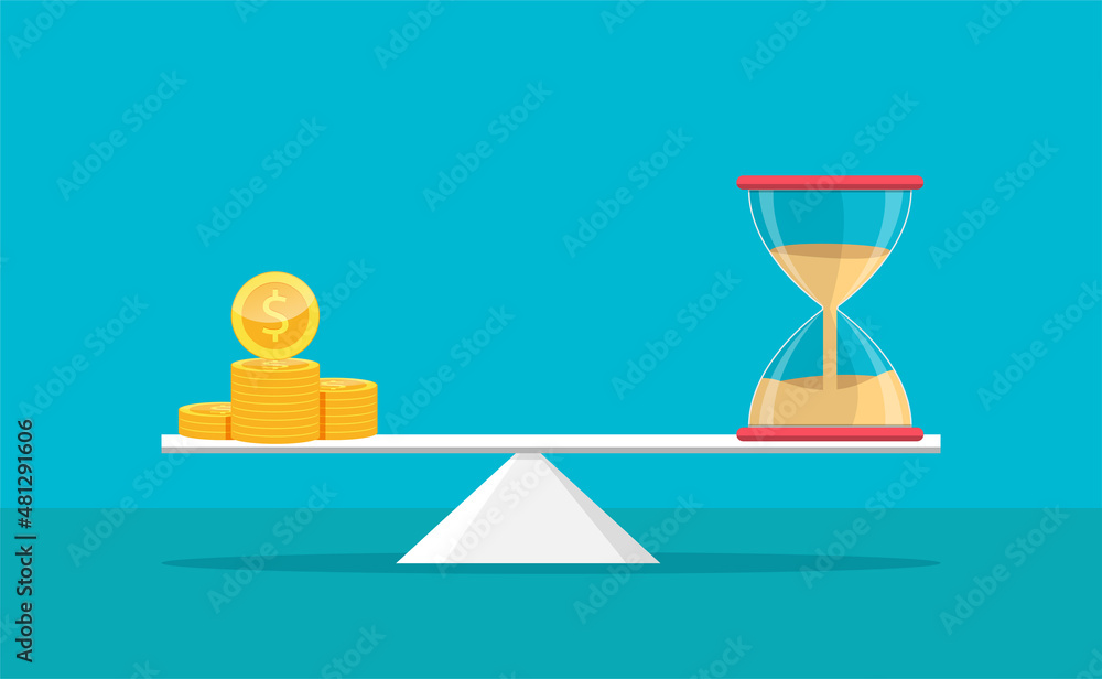 Time value of money, asset growth over time, depicts investment in long ...