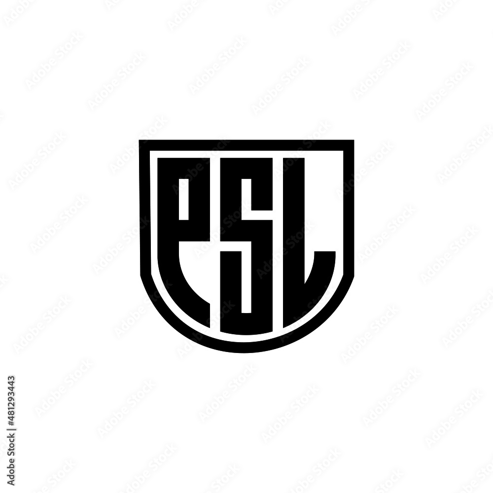 Vecteur Stock PSL letter logo design with white background in ...