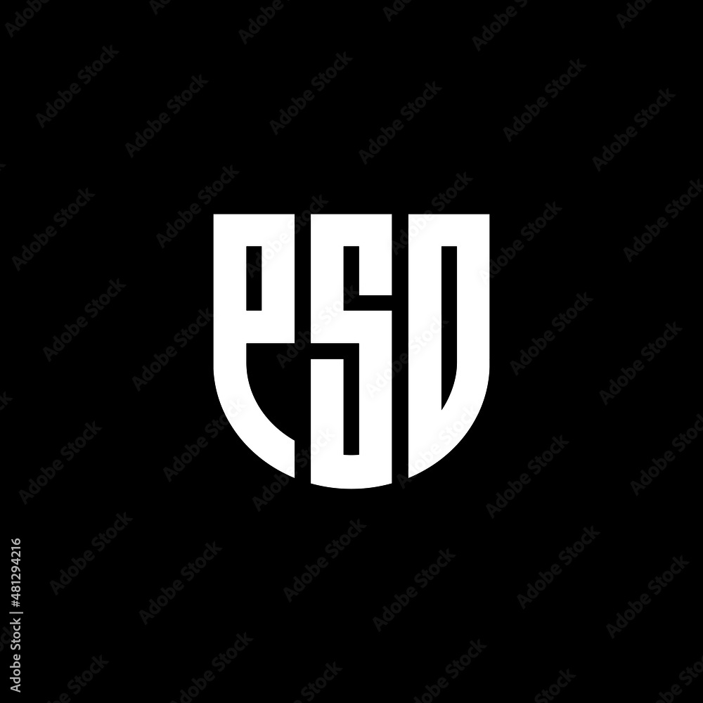 PSO letter logo design with black background in illustrator, vector ...