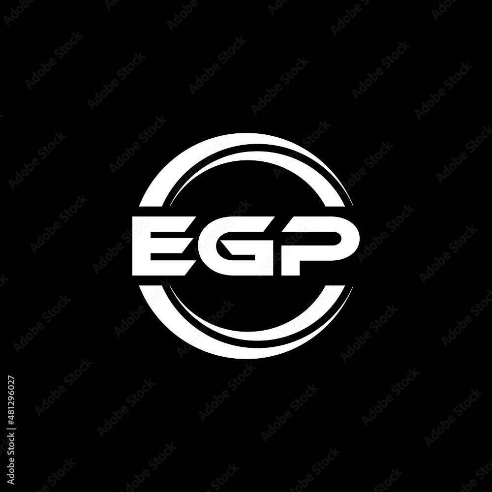 EGP letter logo design with black background in illustrator, vector ...