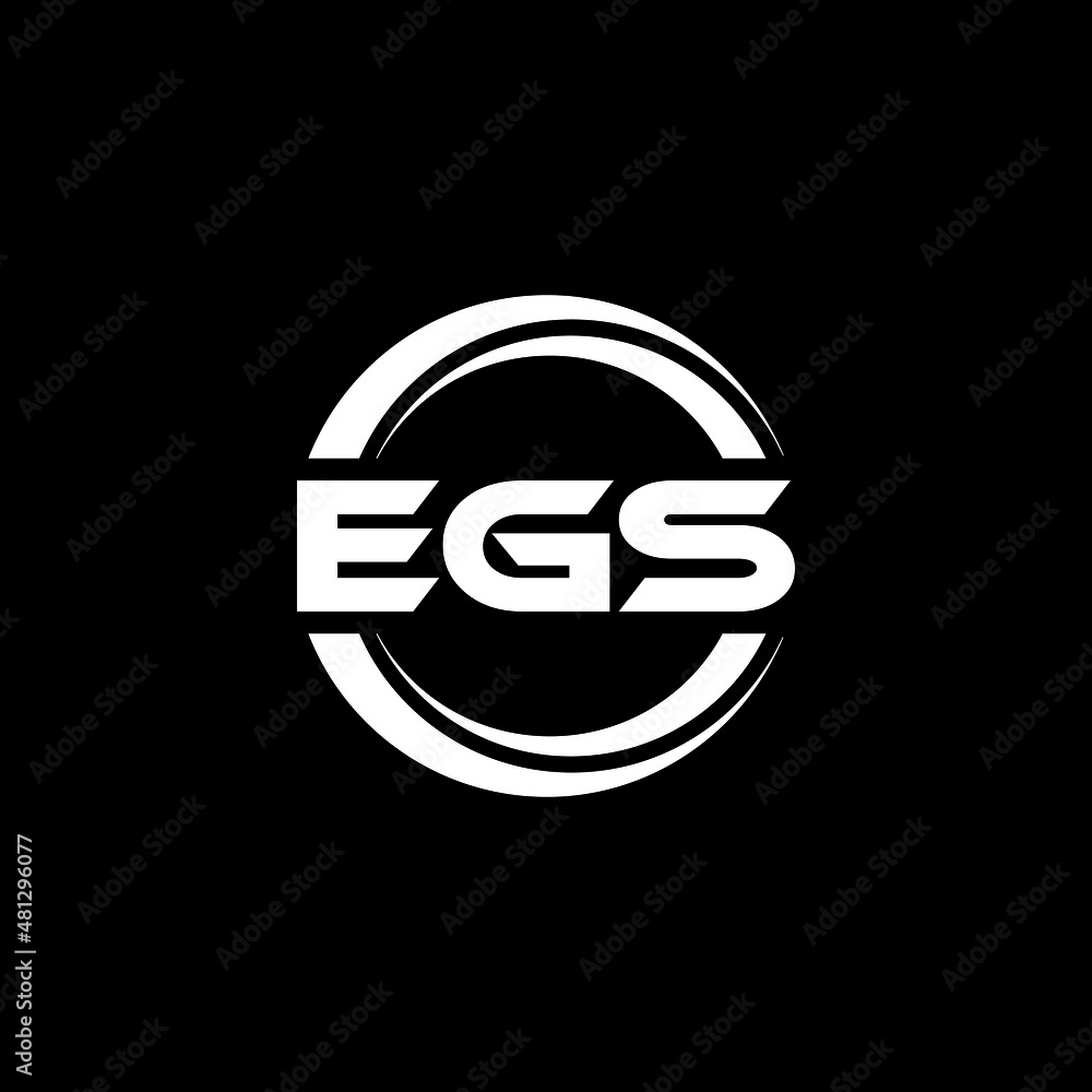 Vecteur Stock EGS letter logo design with black background in ...