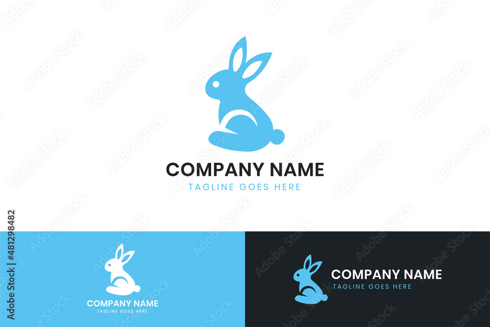 Rabbit or Bunny vector logo template and animal icon design. Stock ...