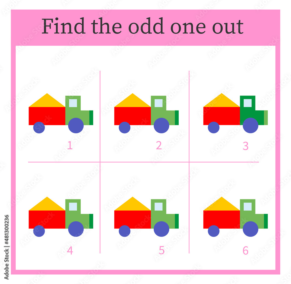 Find the odd one out. Visual logic puzzle for children. Vector ...