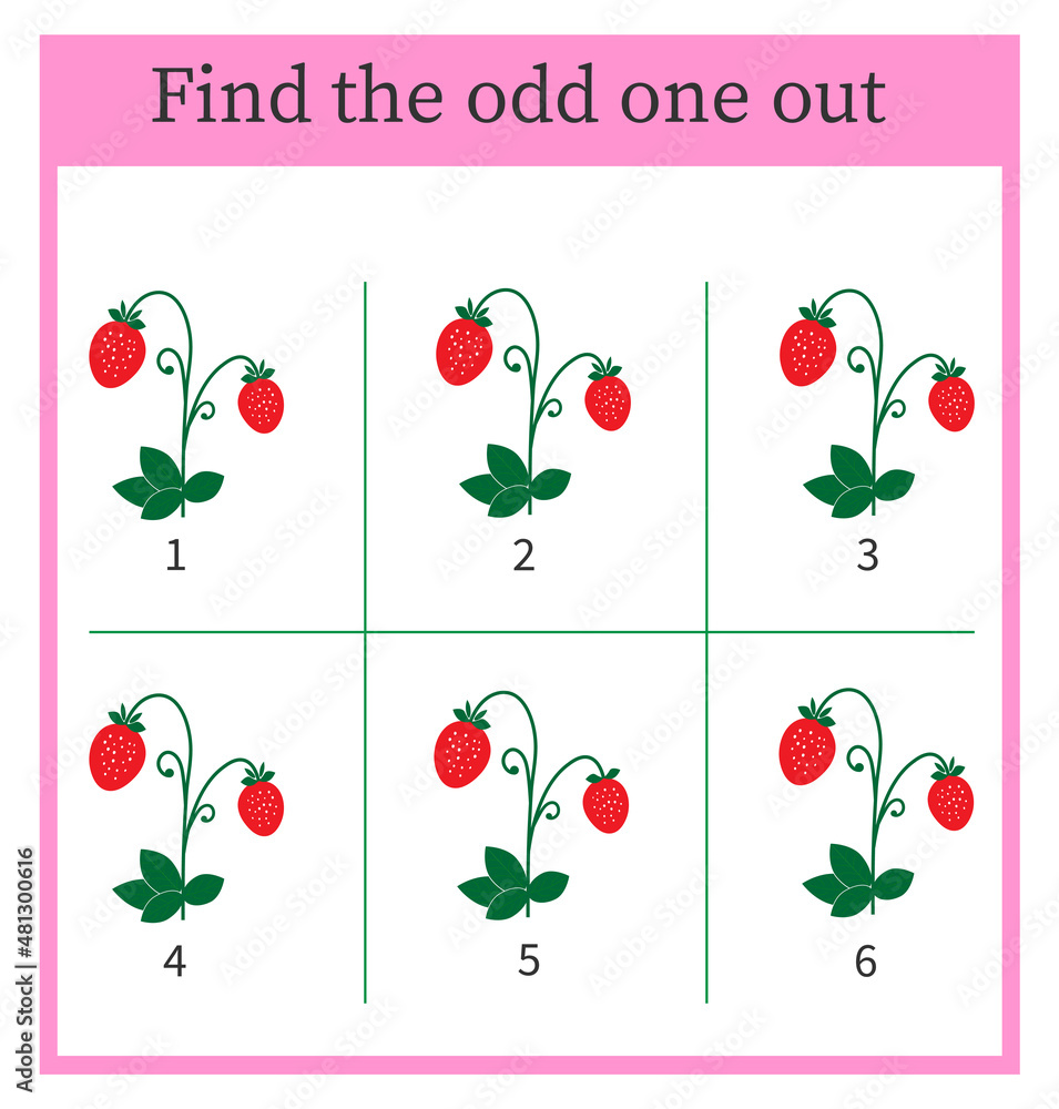 Find the odd one out. Visual logic puzzle for children. Vector ...