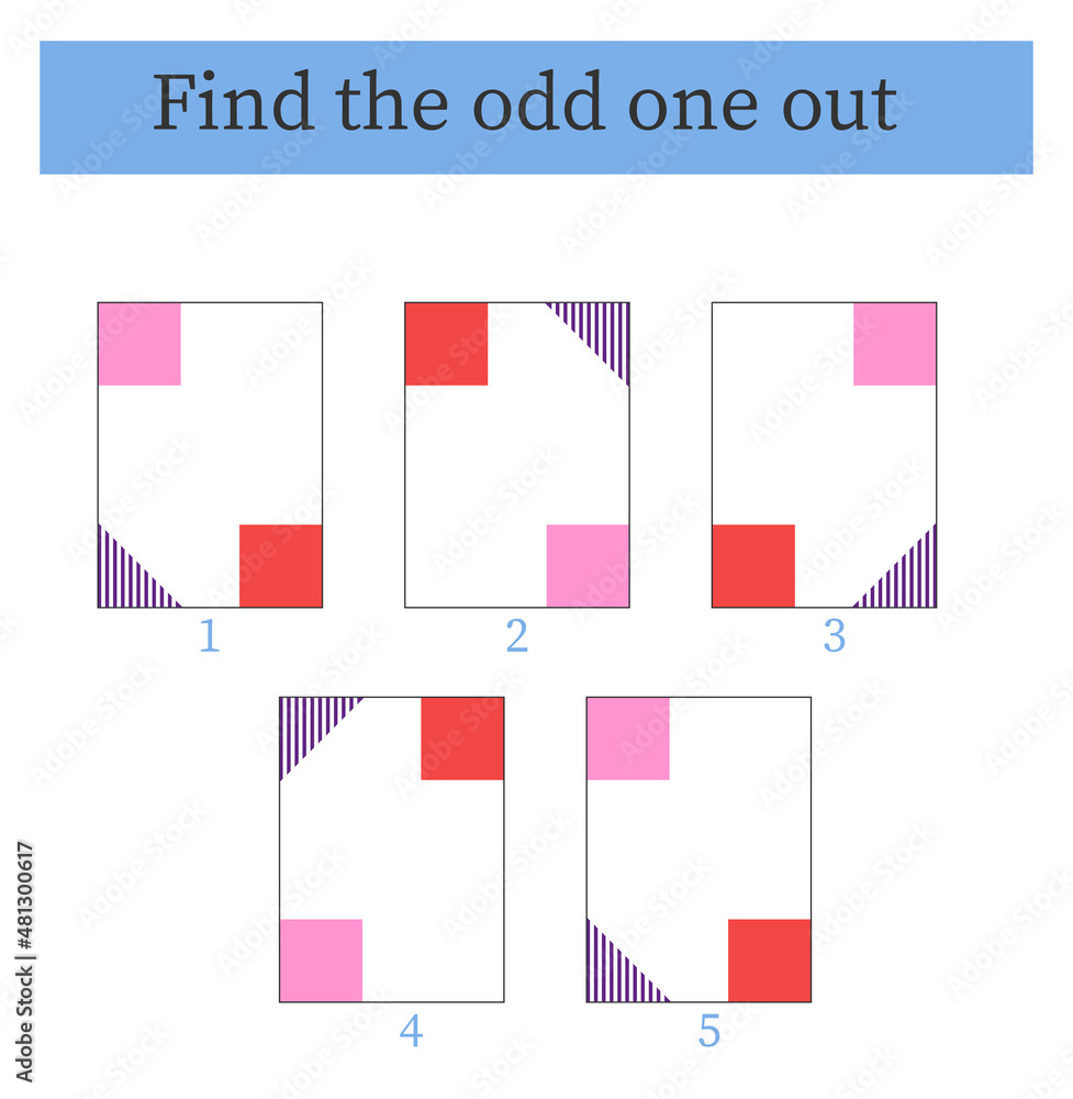 Find the odd one out. Visual logic puzzle for children. Vector ...