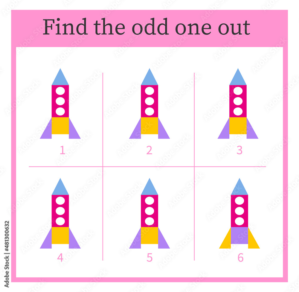 Find the odd one out. Visual logic puzzle for children. Vector ...