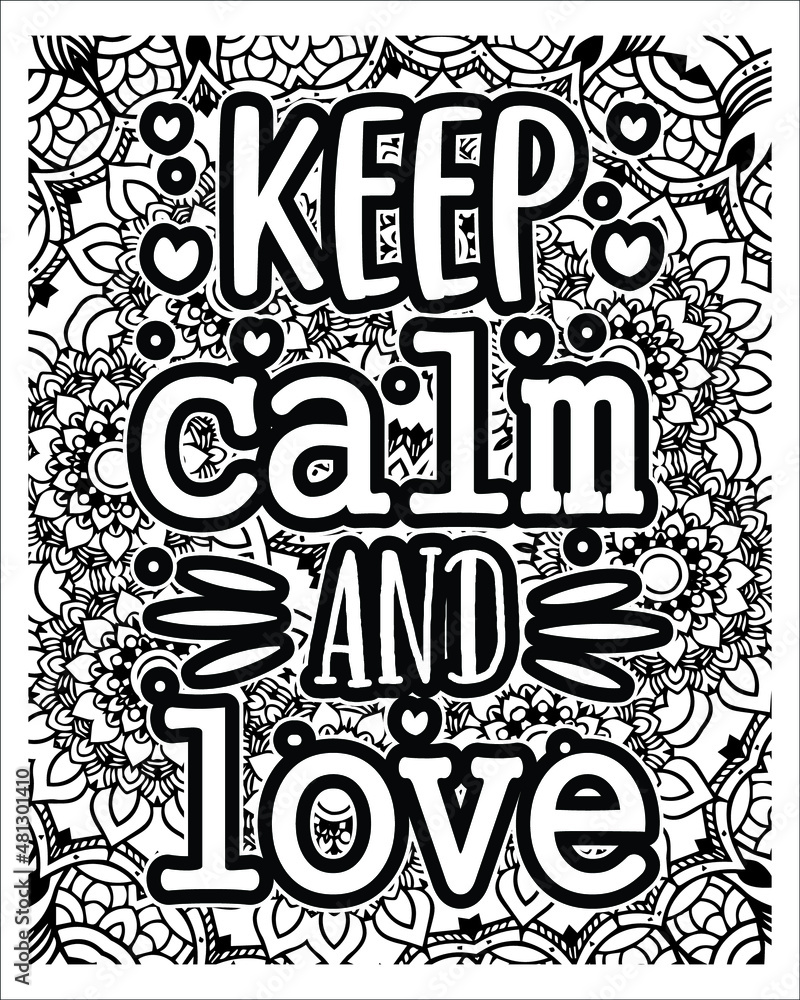 Motivational quotes lettering coloring page, inspirational quotes ...