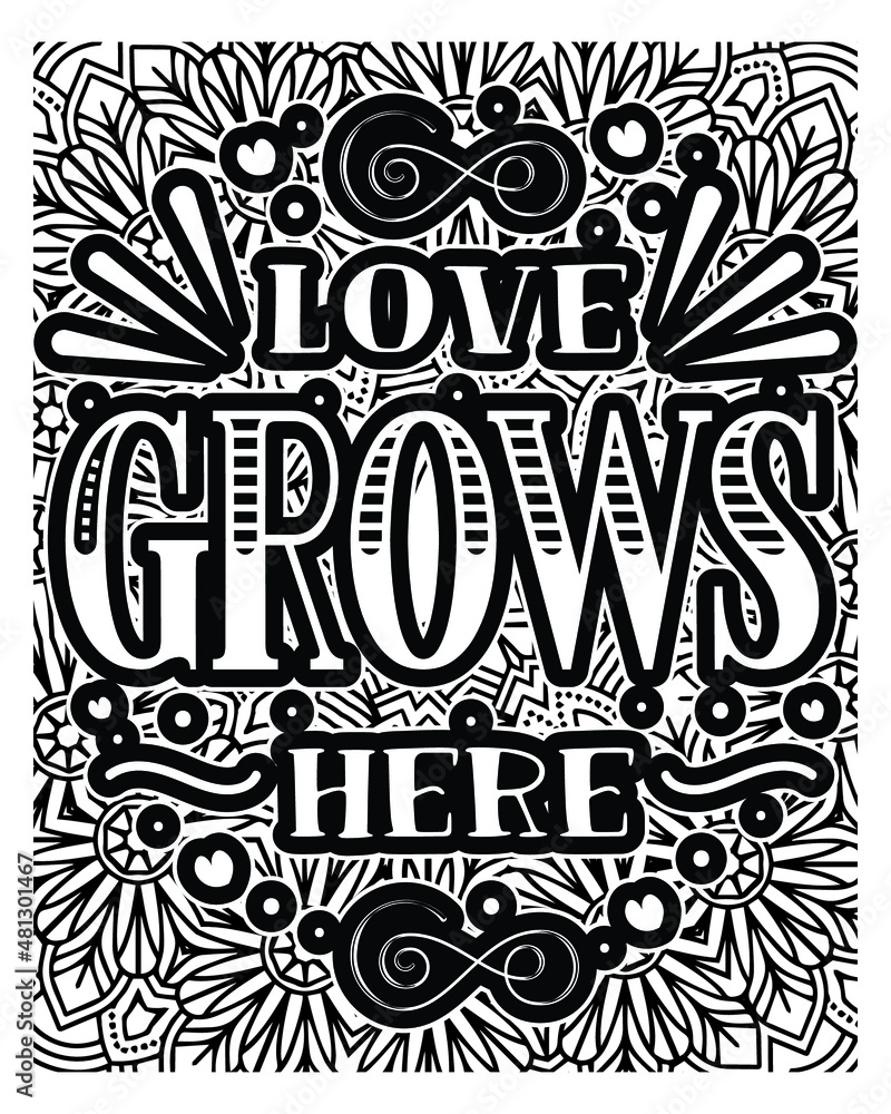 Motivational quotes lettering coloring page, inspirational quotes ...