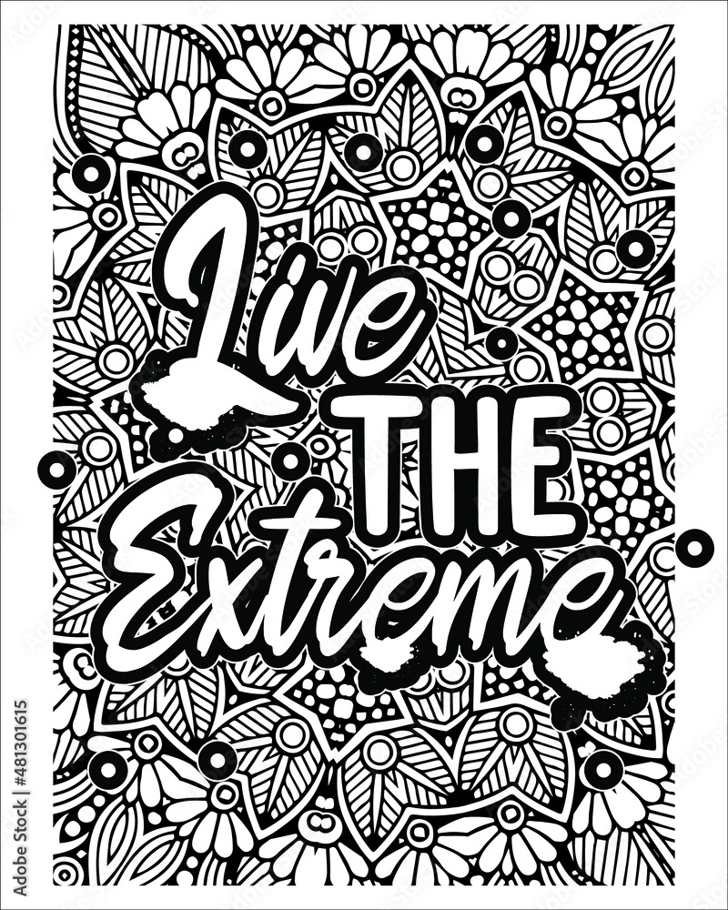 Motivational quotes lettering coloring page, inspirational quotes ...