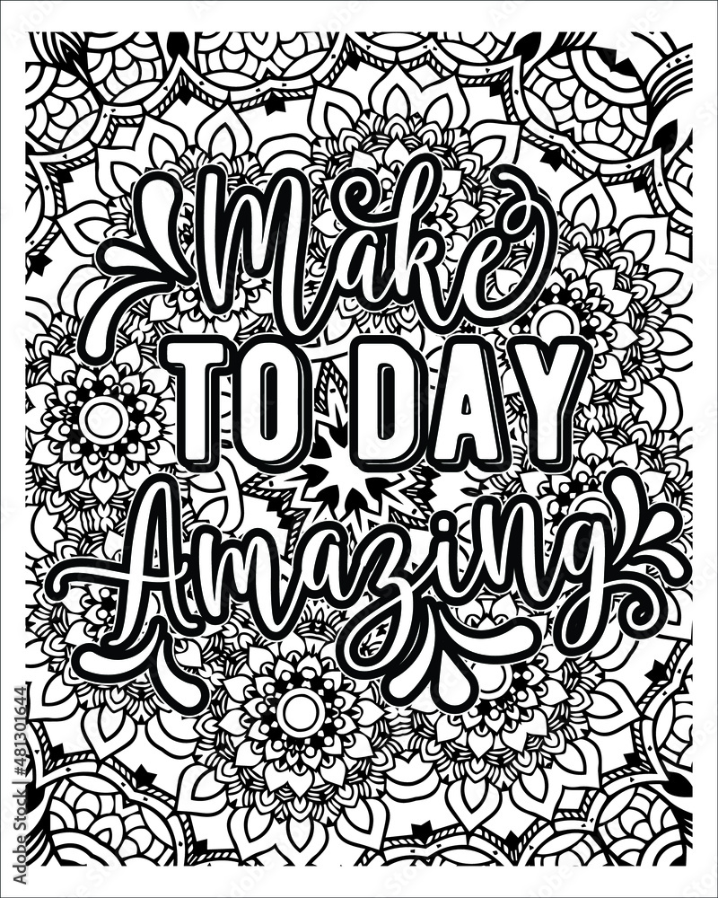 Motivational quotes lettering coloring page, inspirational quotes ...
