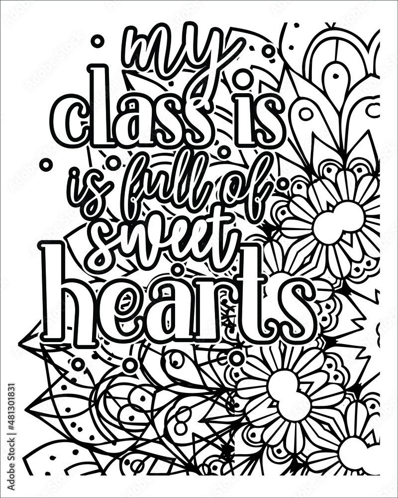 Motivational quotes lettering coloring page, inspirational quotes ...