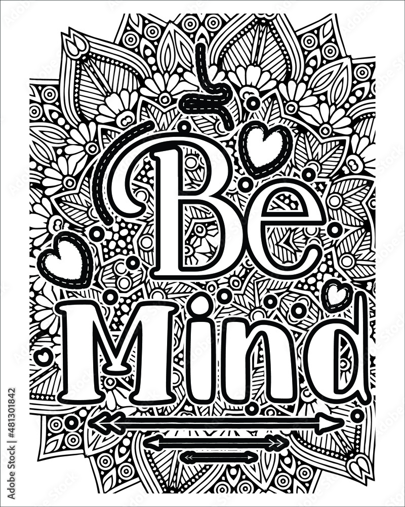 Motivational quotes lettering coloring page, inspirational quotes ...