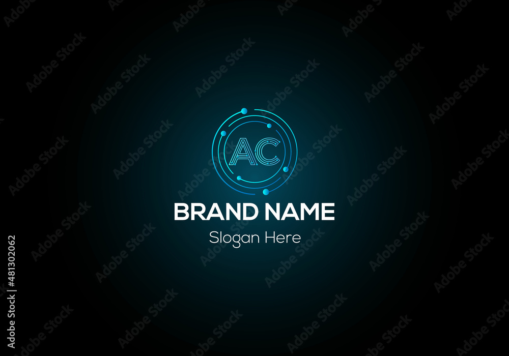 Abstract AC letter modern initial lettermarks logo design Stock Vector ...