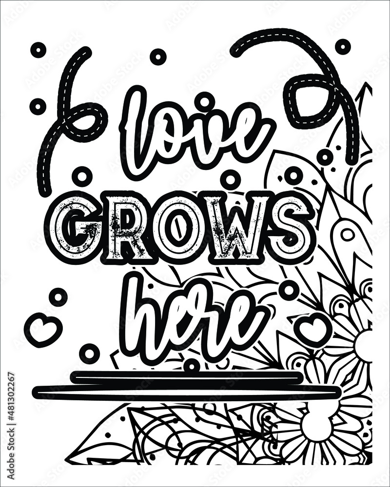 Motivational quotes lettering coloring page, inspirational quotes ...