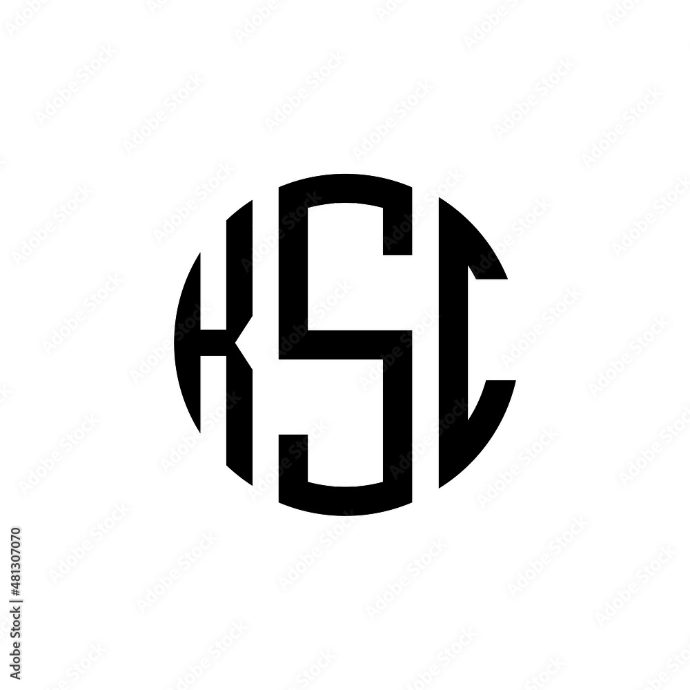KSC letter logo design. KSC modern letter logo with black background ...