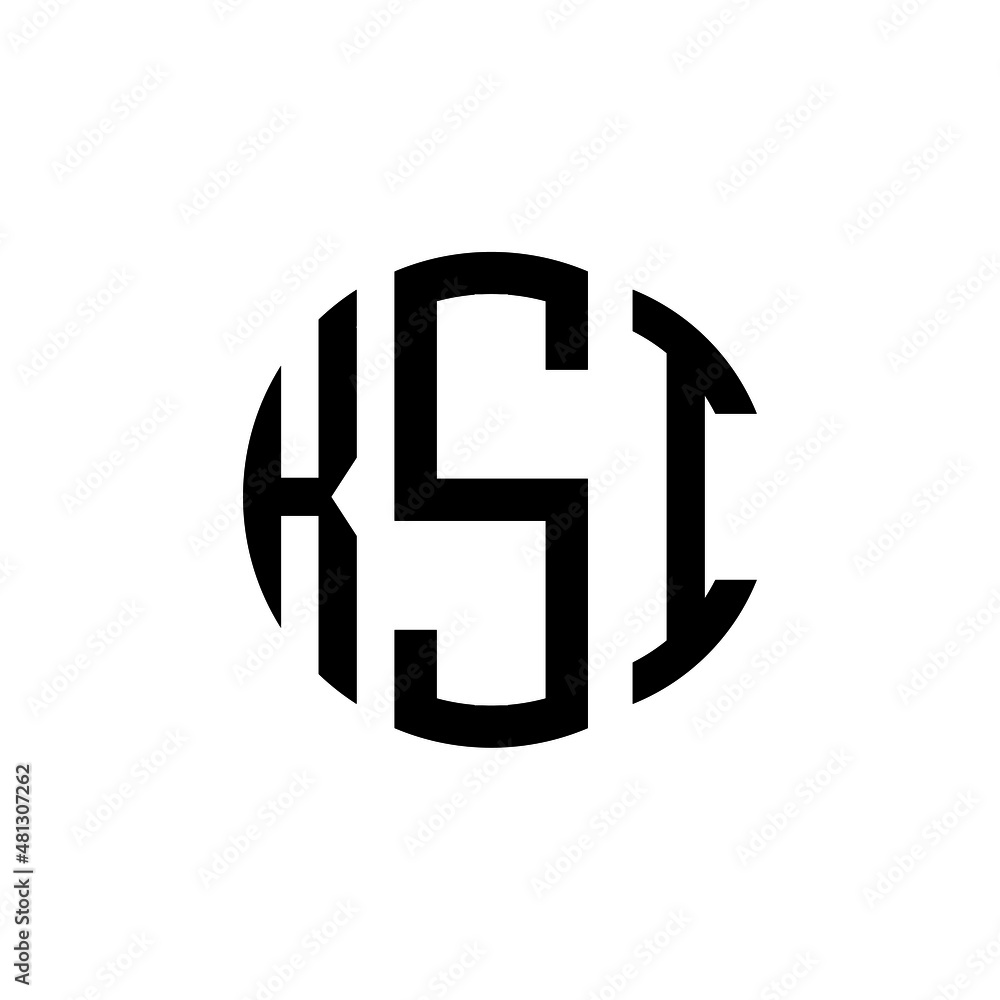 Vecteur Stock KSI letter logo design. KSI modern letter logo with black ...