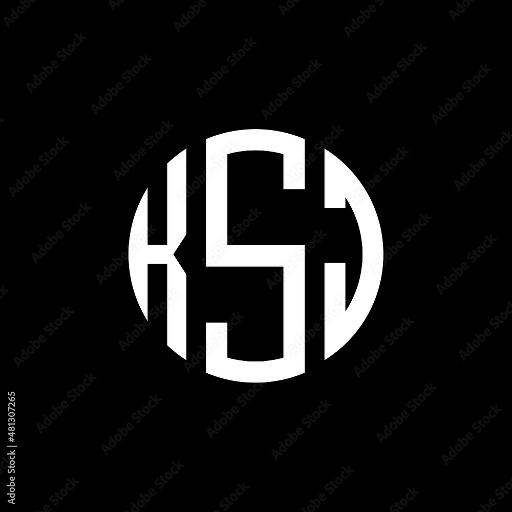 KSJ letter logo design. KSJ modern letter logo with black background ...