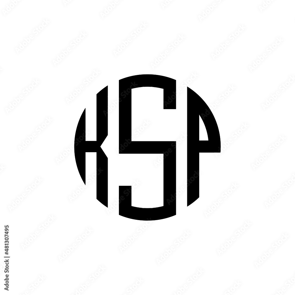 KSP letter logo design. KSP modern letter logo with black background ...