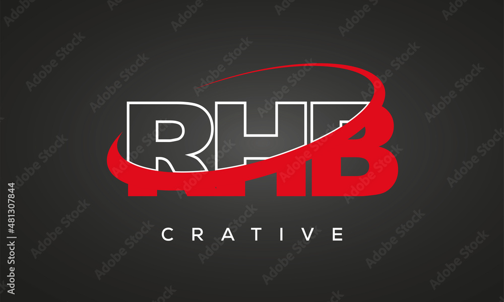 RHB creative letters logo with 360 symbol vector art template design ...