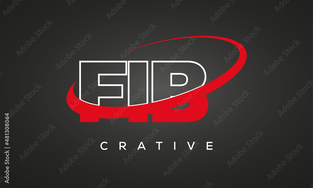 FIB creative letters logo with 360 symbol vector art template design ...