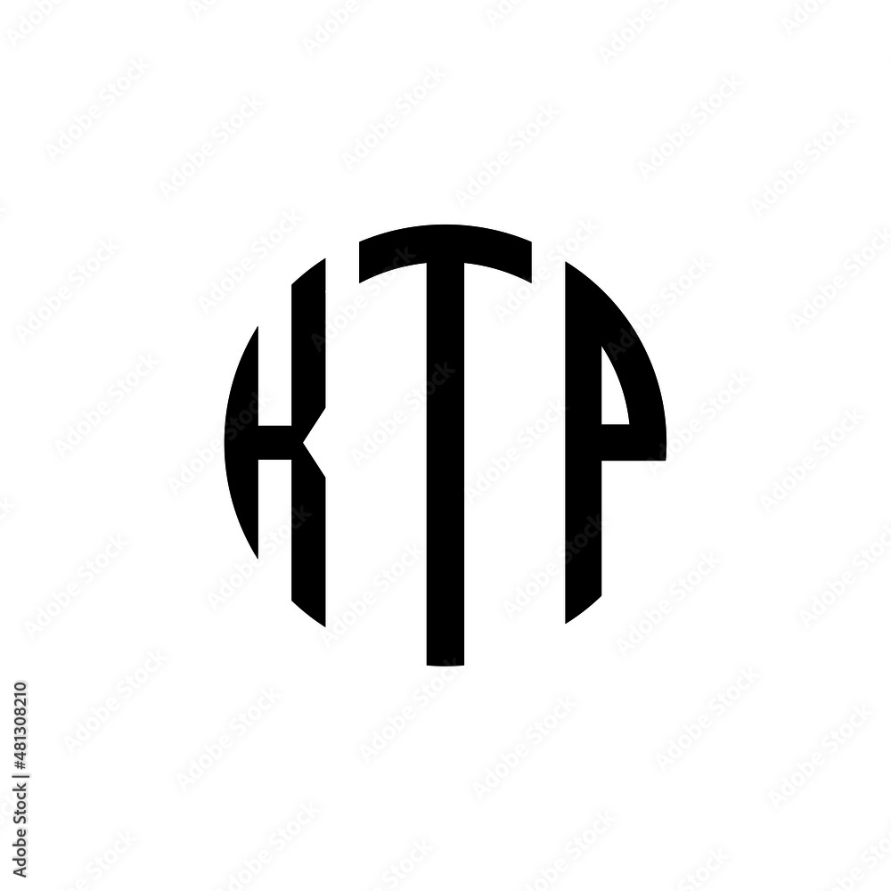 KTP letter logo design. KTP modern letter logo with black background ...