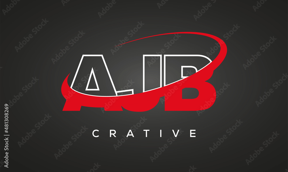 AJB creative letters logo with 360 symbol vector art template design ...