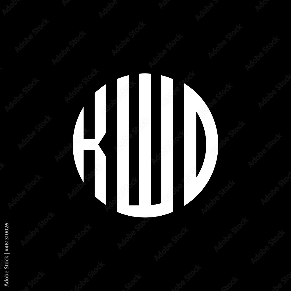 KWD letter logo design. KWD modern letter logo with black background ...