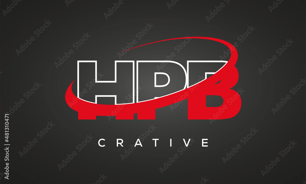 HPB creative letters logo with 360 symbol vector art template design ...
